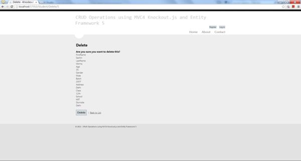 Complete CRUD Operations in MVC 4 Using Entity Framework 5 Without Writing Code